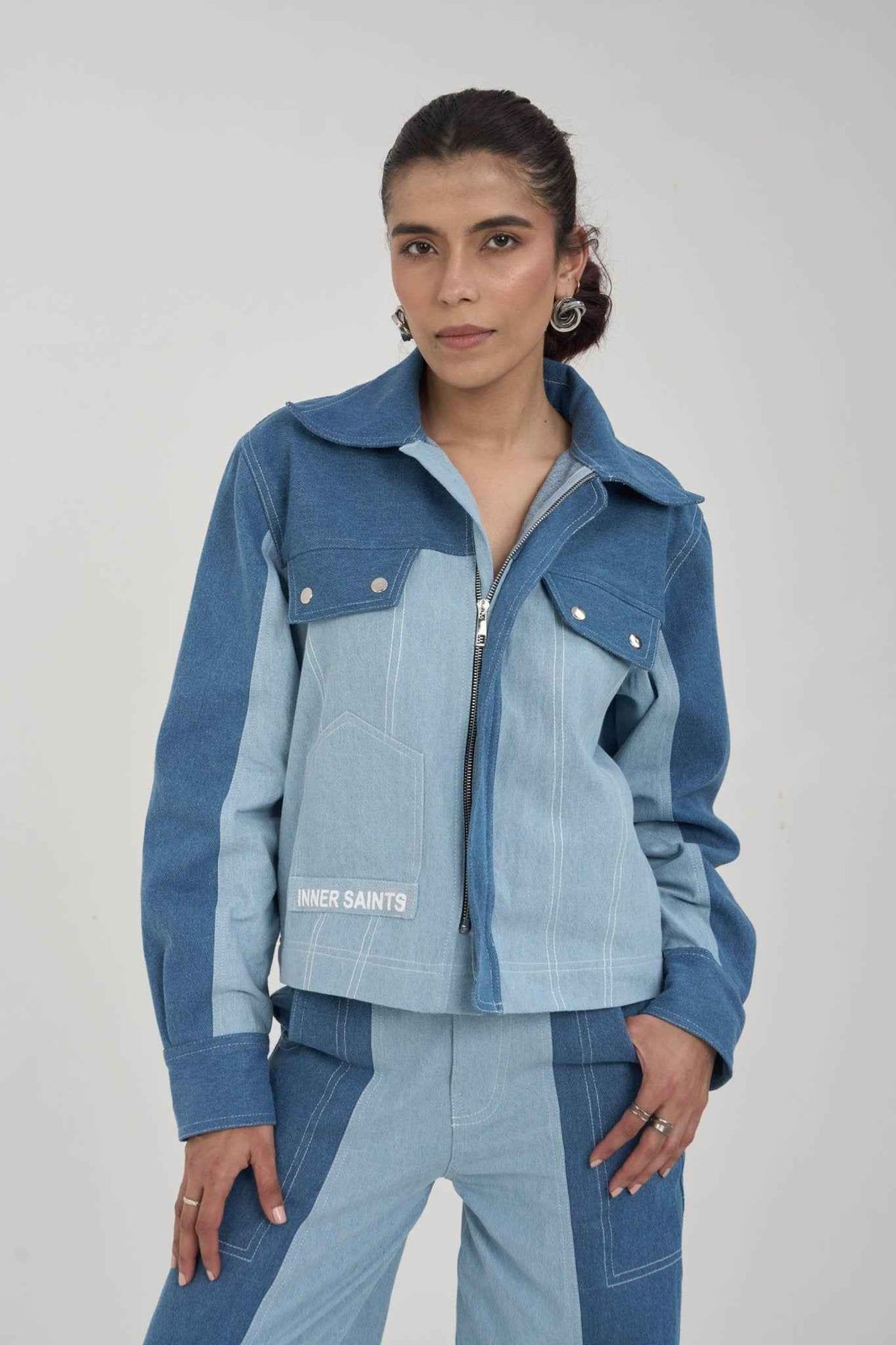 Twin Tone Women Denim Set